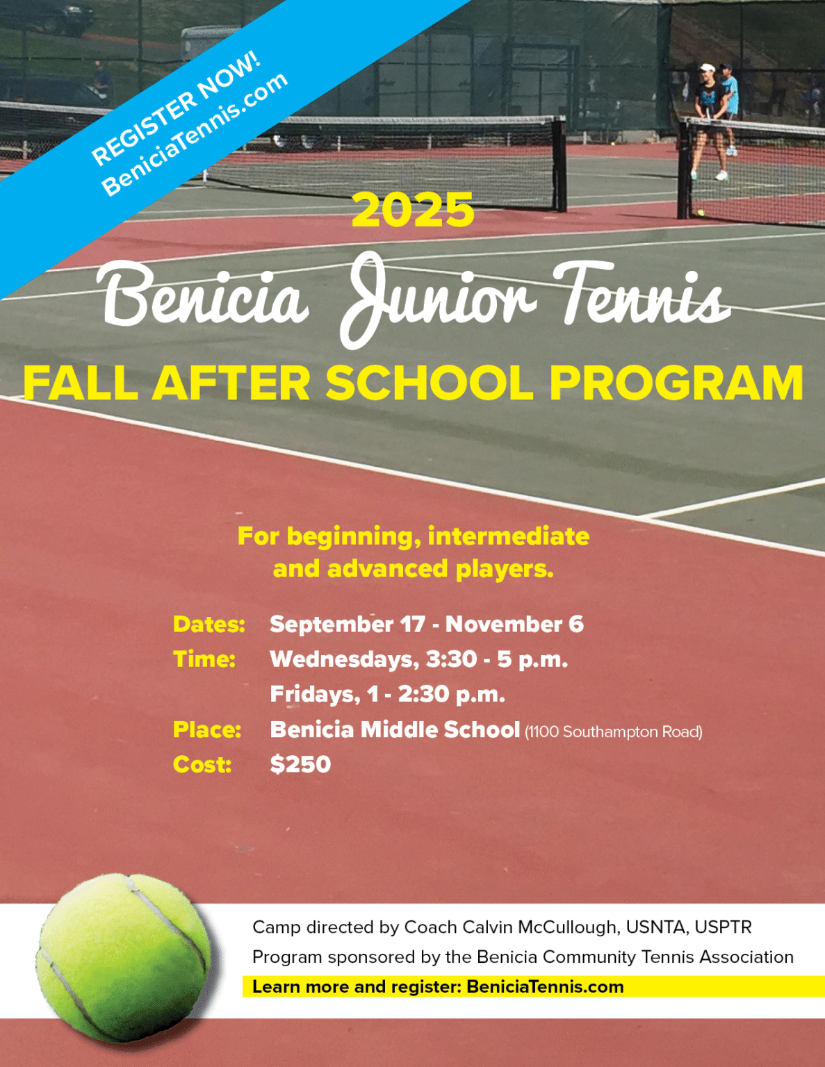 Fall After School Junior Tennis Program – Benicia Community Tennis ...